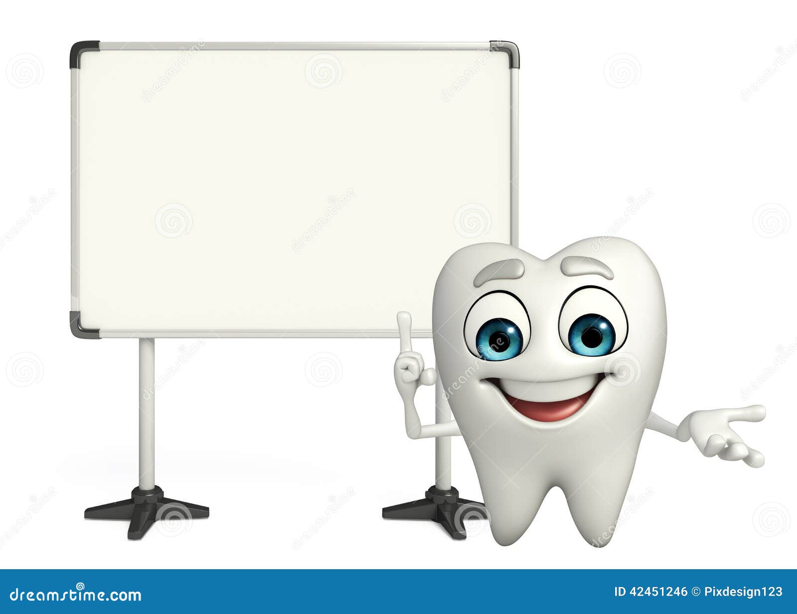 Teeth Character with Display Board Stock Illustration - Illustration of ...