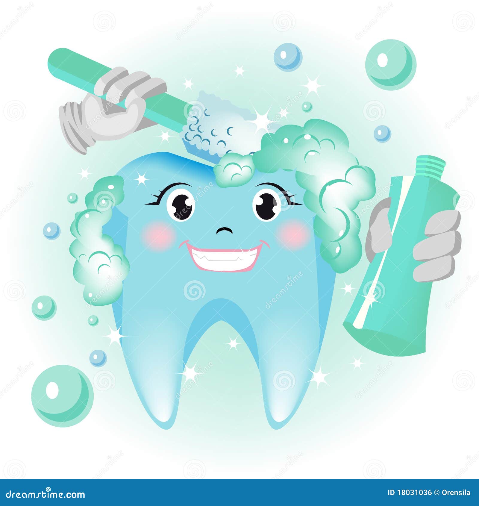 Teeth cleaning stock vector. Illustration of human, toothpaste - 18031036