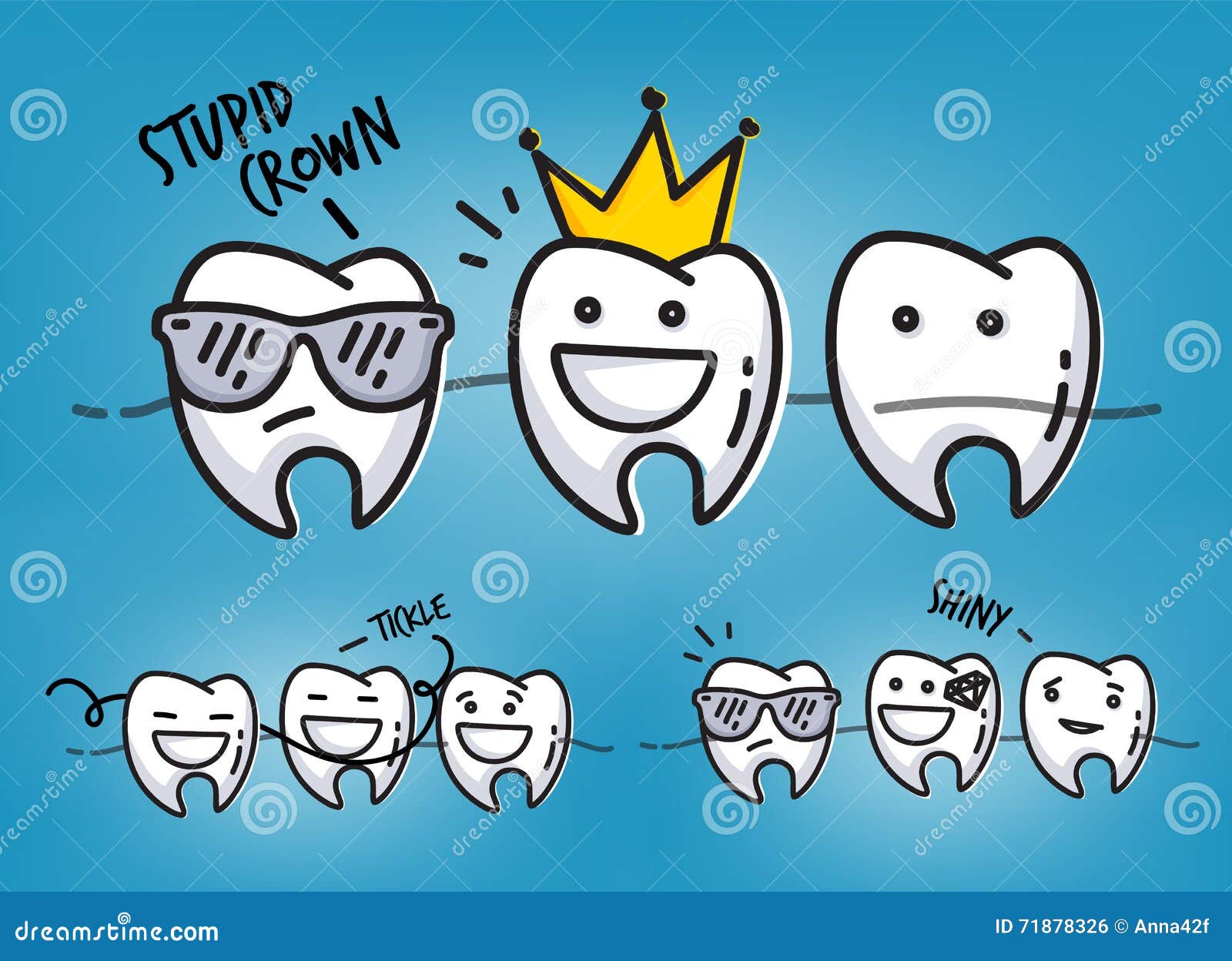 Teeth cool cartoons blue stock vector. Illustration of infographics ...