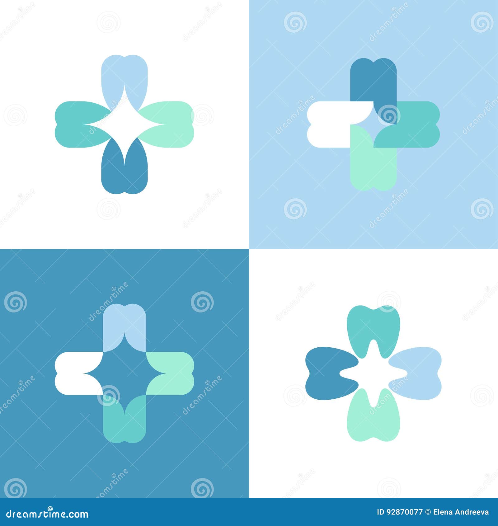 Teeth Cross. Vector Logo Template or Icon for Dental Clinic Stock ...