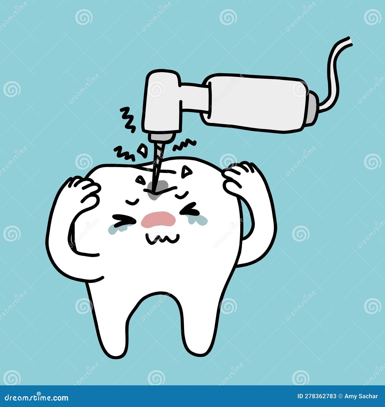 Teeth Fixing and Crying Cartoon Illustration Stock Vector ...