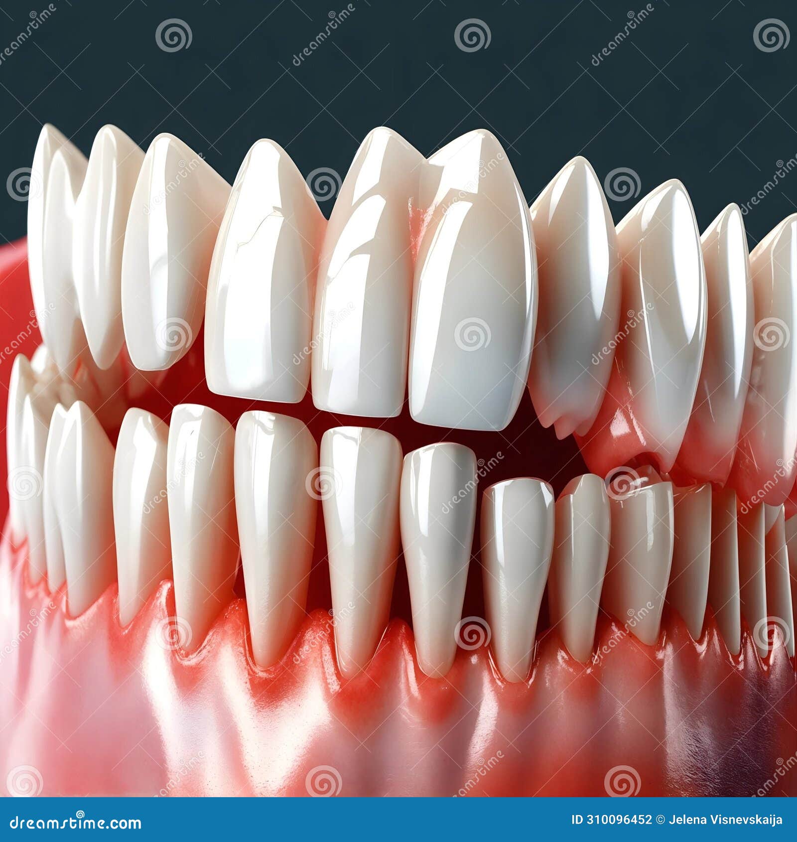 Teeth with False Teeth. Dental Concept Stock Illustration ...