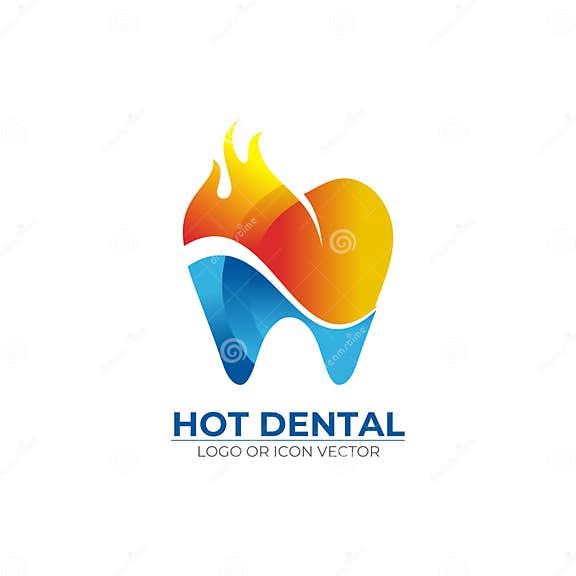 Teeth and Fire Vector Icon or Logotype Stock Vector - Illustration of ...