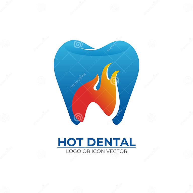 Teeth and Fire Vector Icon or Logotype Stock Vector - Illustration of ...