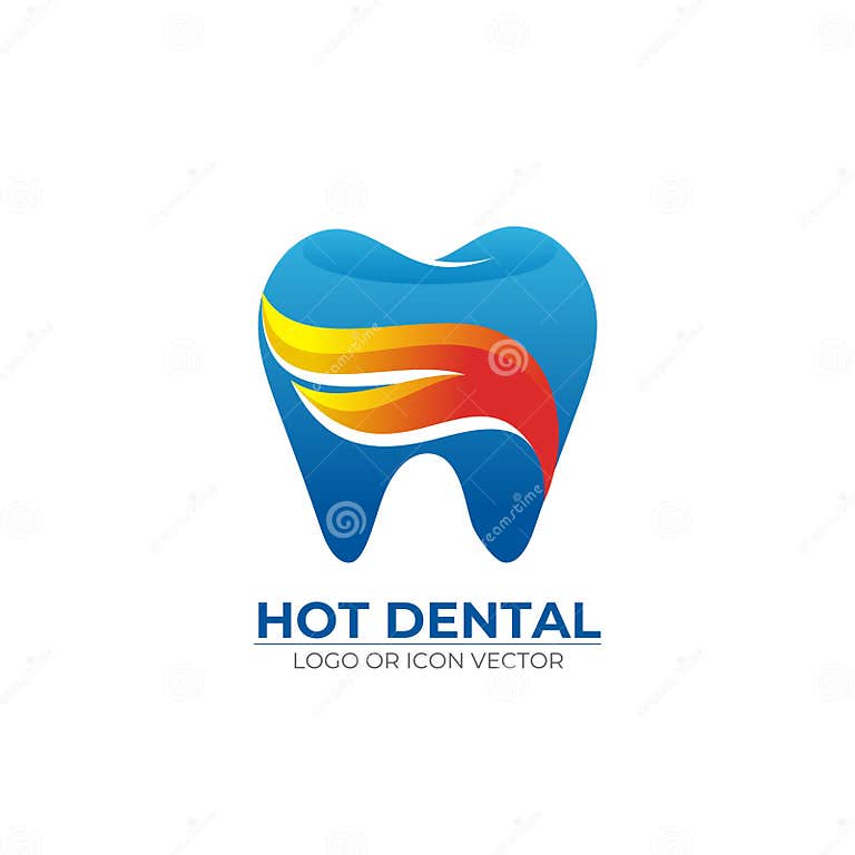 Teeth and Fire Vector Icon or Logotype Stock Vector - Illustration of ...