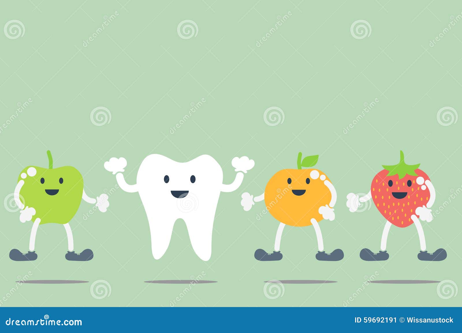 Teeth and fruit stock vector. Illustration of oral, teeth - 59692191