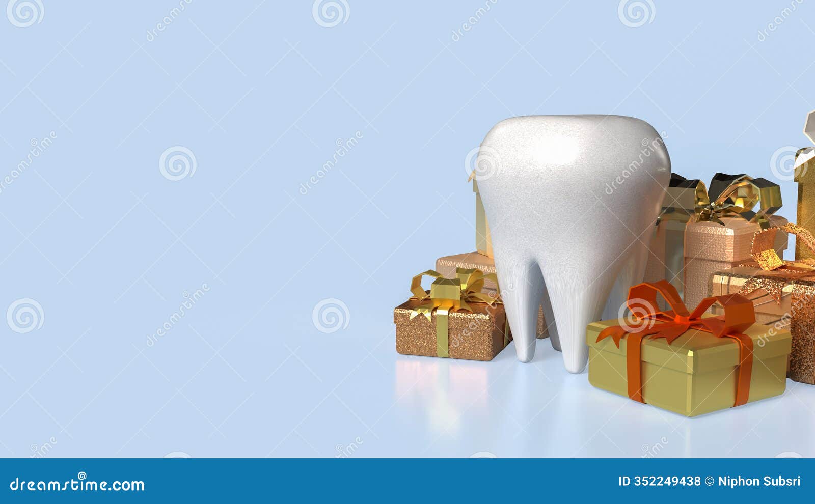 The Teeth and Gift Box for Dental or Health Concept 3d Rendering Stock ...