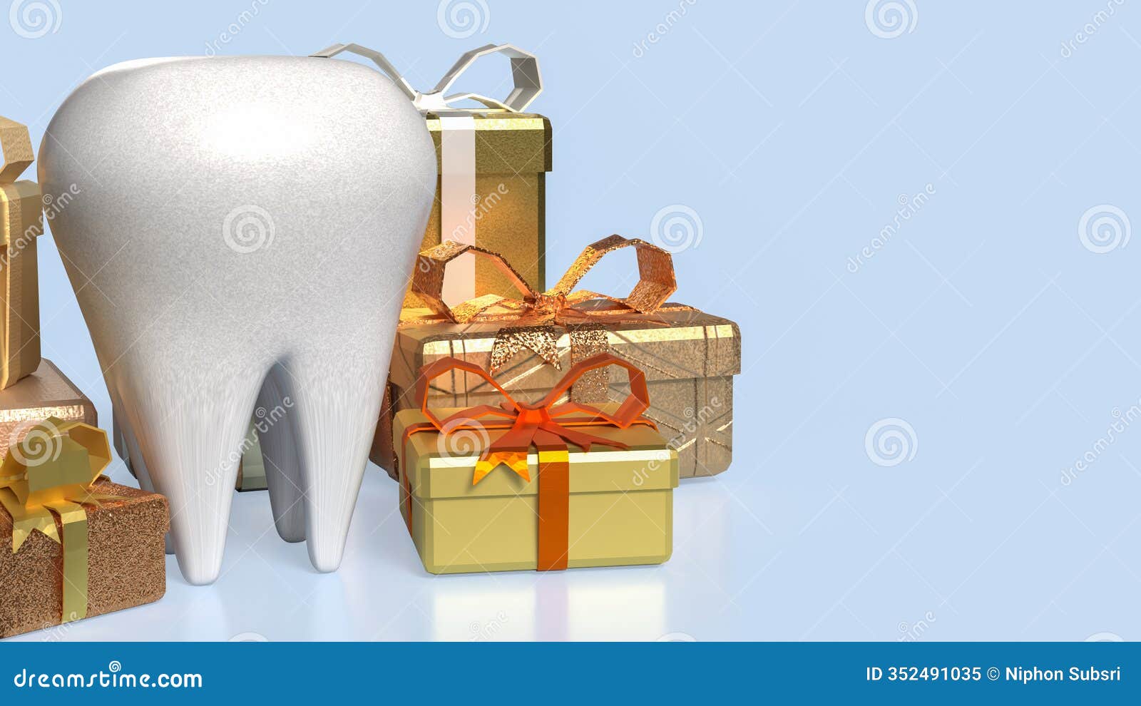 The Teeth and Gift Box for Dental or Health Concept 3d Rendering Stock ...