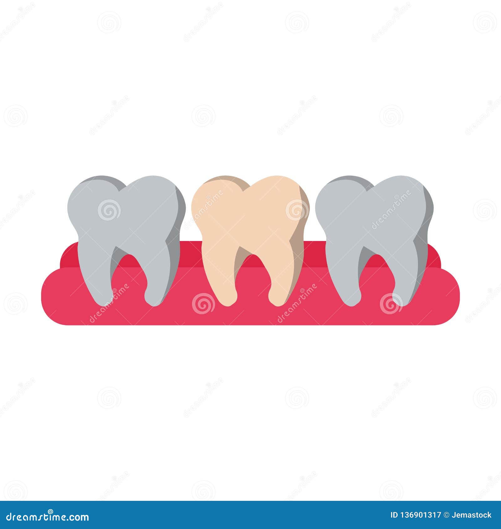 Teeth in gum cartoon stock vector. Illustration of equipment - 136901317