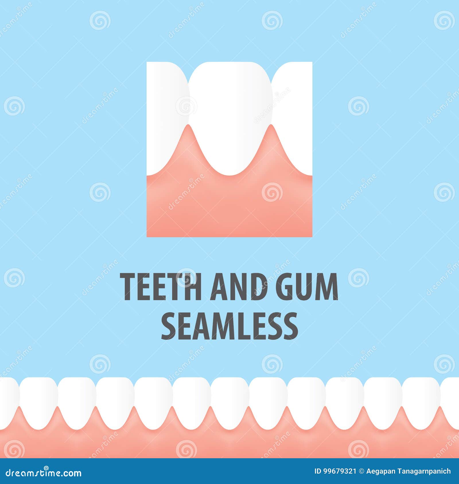 Teeth and Gum Pattern Seamless Virtual Style Illustration Vector Stock ...