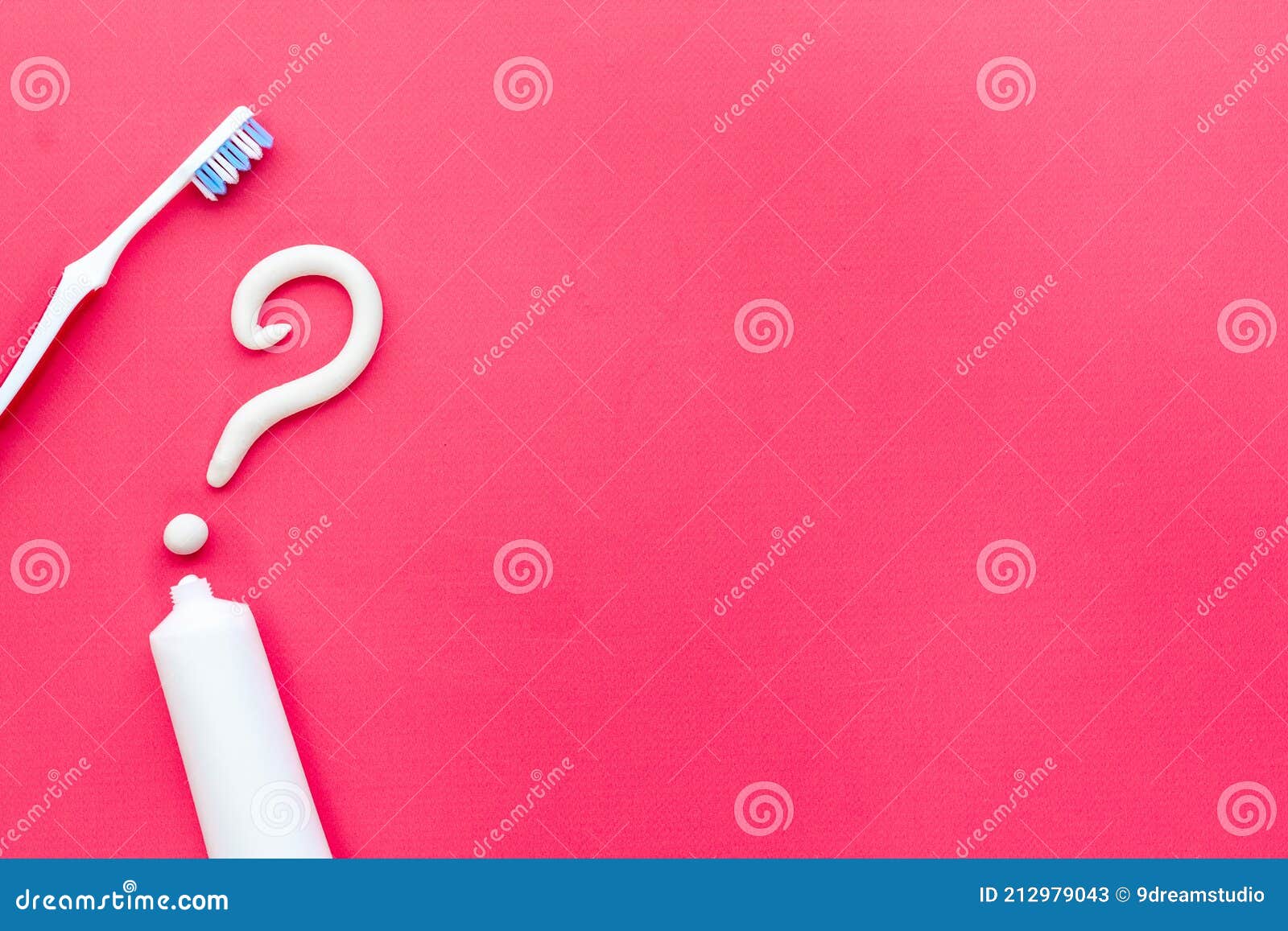 Teeth Hygiene Concept. Toothbrushes with Toothpaste, Top View Stock ...