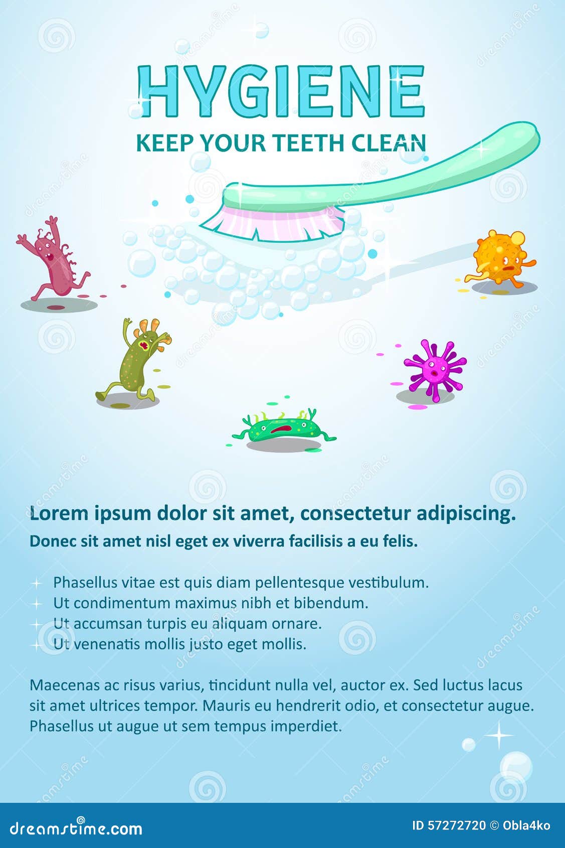 Teeth hygiene poster stock vector. Illustration of hygiene - 57272720