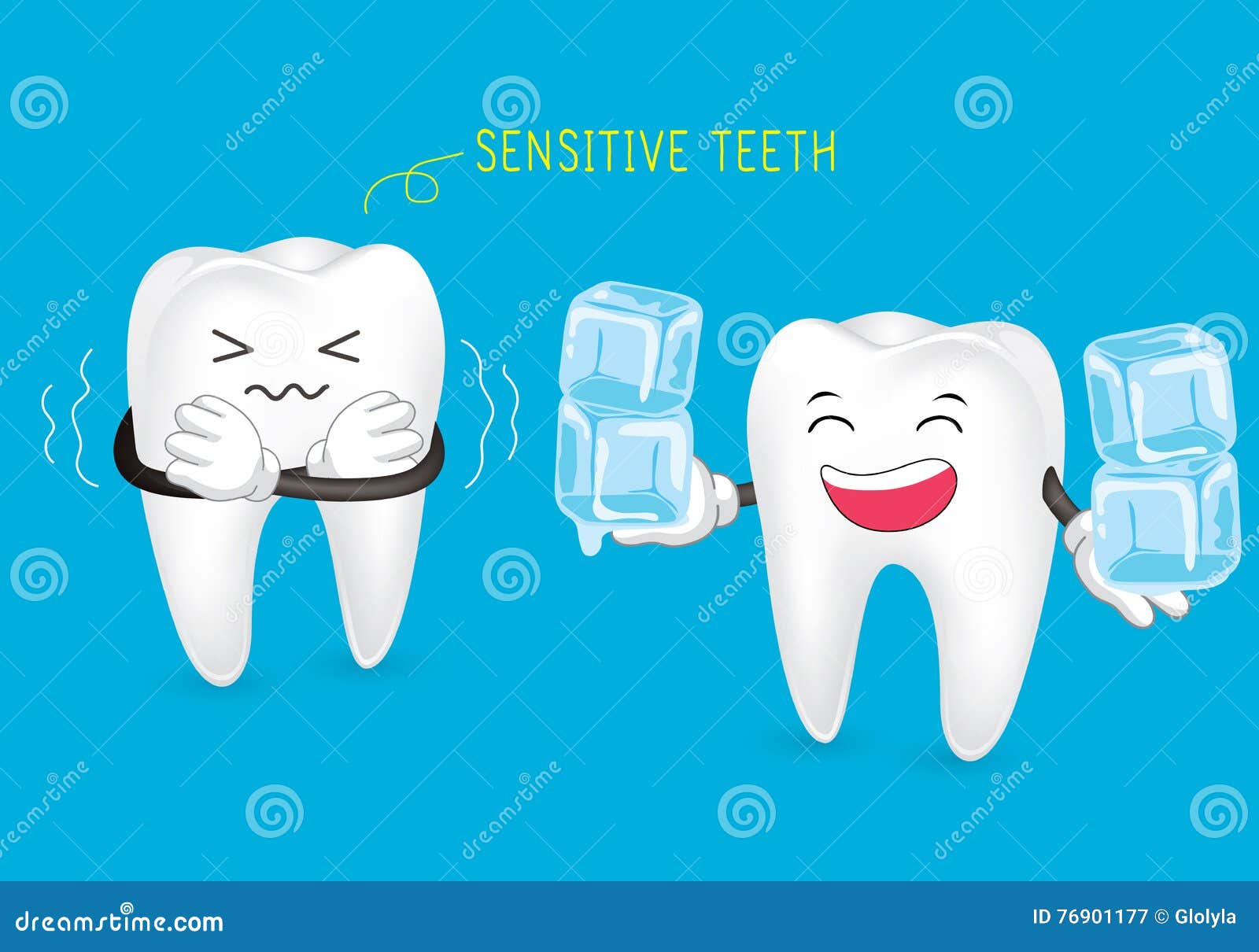 Teeth with ice stock vector. Illustration of mouth, biology - 76901177