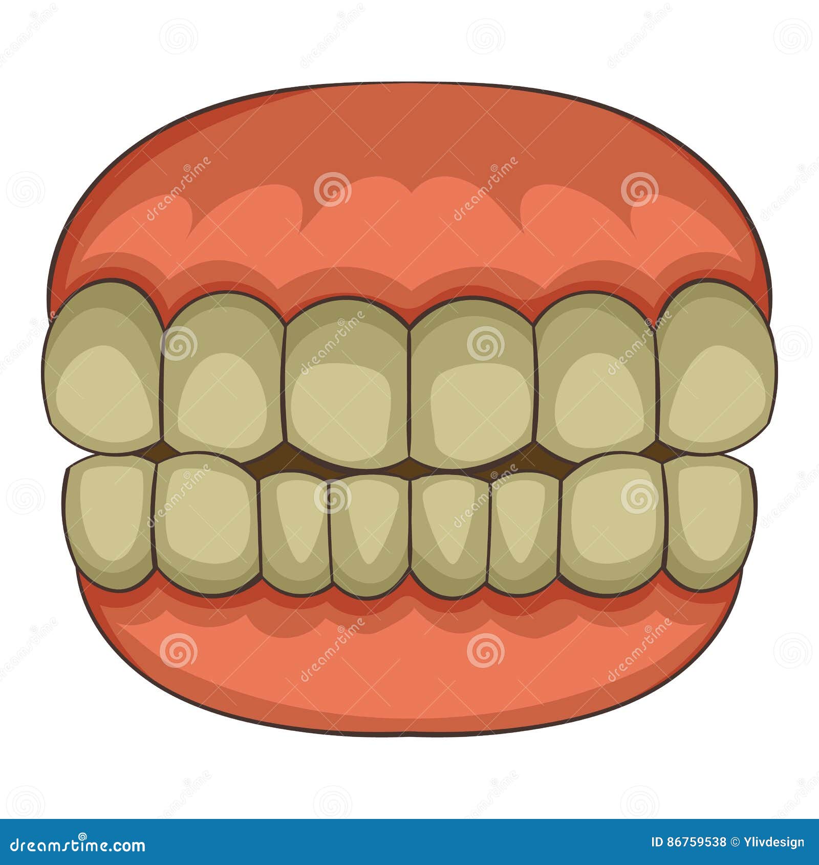 Teeth icon, cartoon style stock vector. Illustration of cruel - 86759538