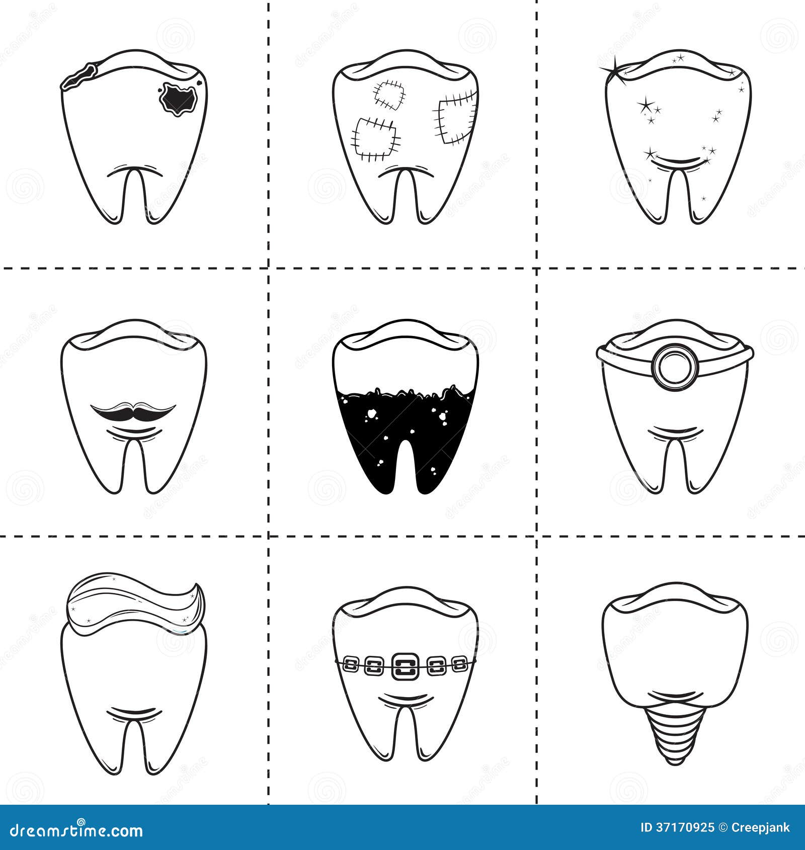 Teeth Icon Set - Illustration Stock Illustration - Illustration of ...