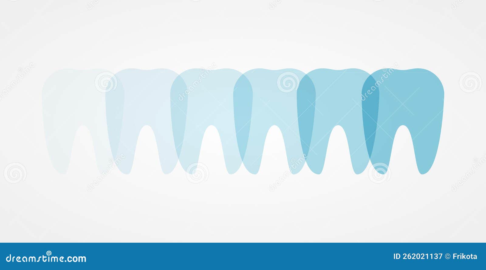 Teeth Illustration. Translucent Silhouettes. Horizontal Format. Vector ...