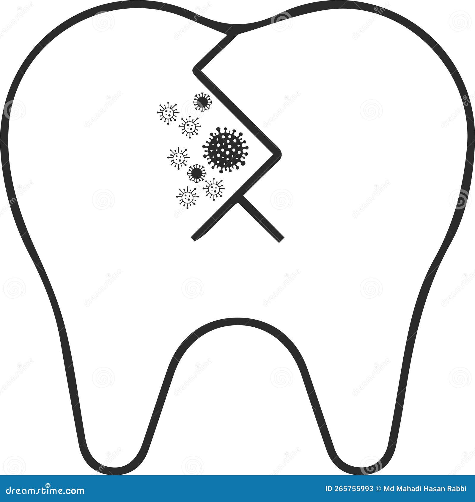 Teeth Infection Icon, Teeth Icon, Dental Problem Black Vector Icon ...