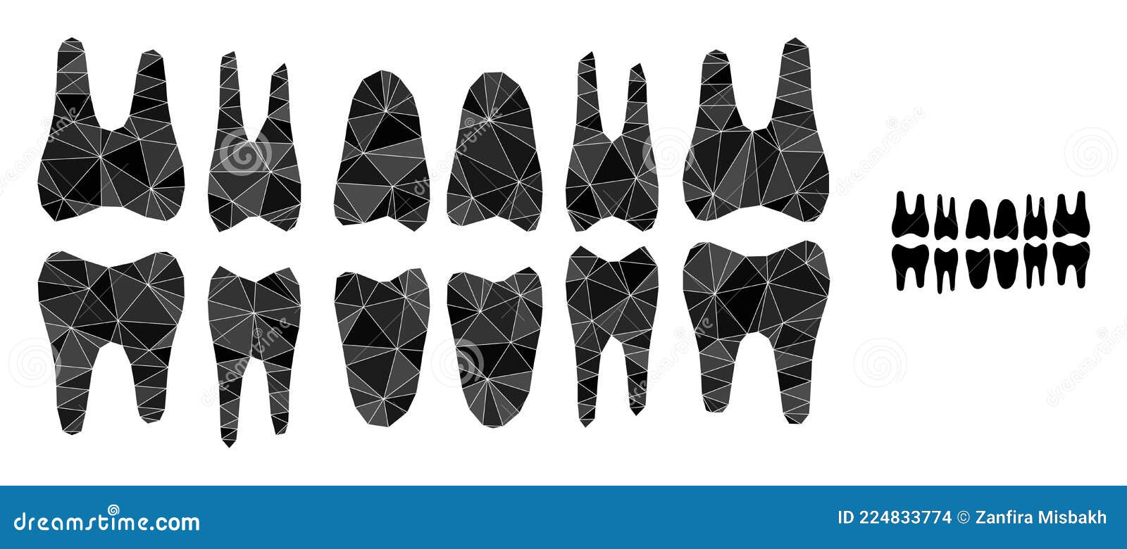 Teeth Jaw Triangle Lowpoly Flat Icon Stock Vector - Illustration of ...