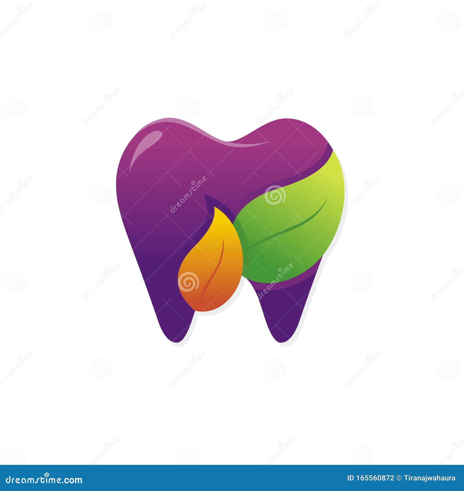 Teeth and Leaf Vector Icon or Logotype Stock Vector - Illustration of ...