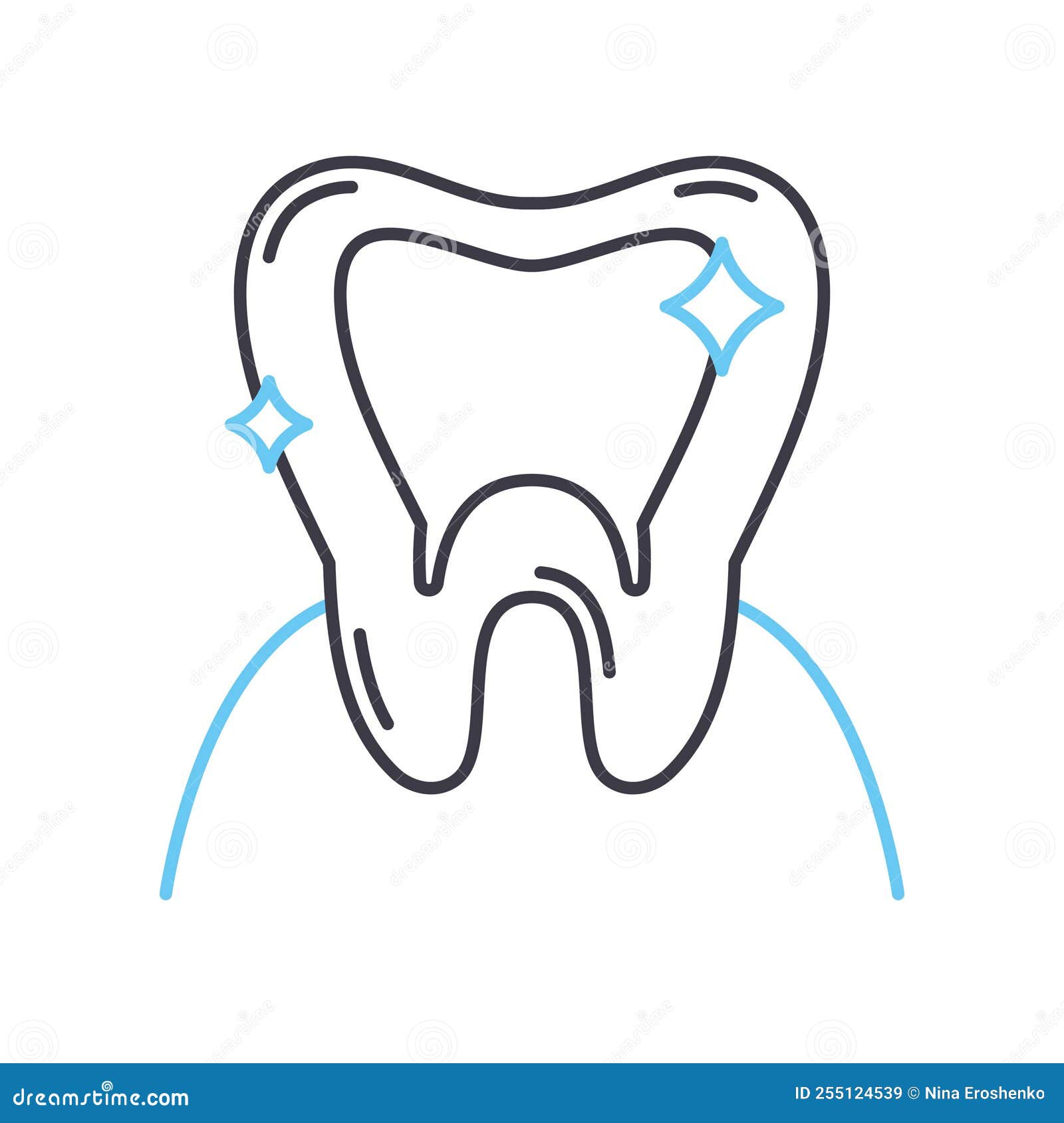 Teeth Line Icon, Outline Symbol, Vector Illustration, Concept Sign ...
