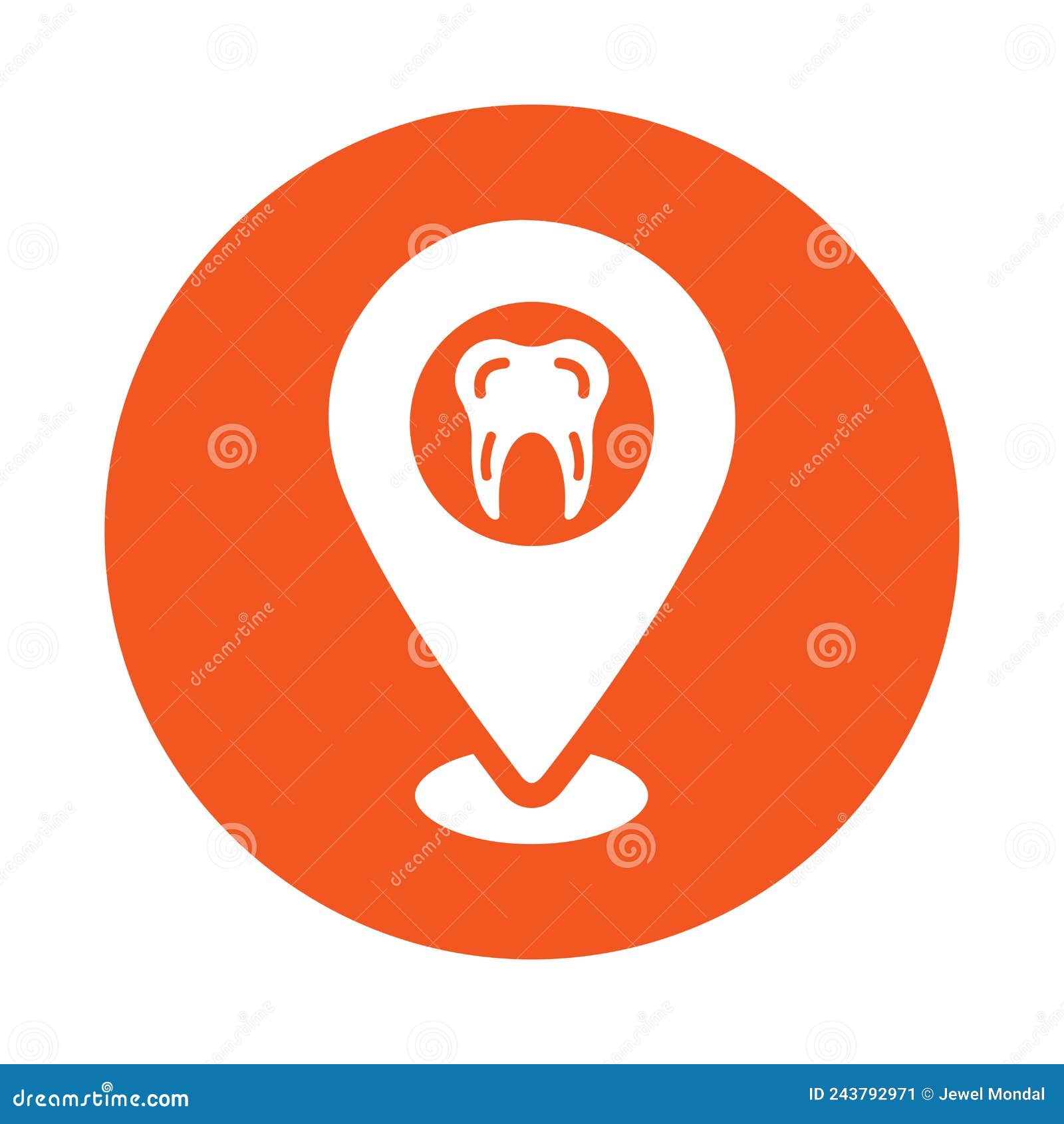Teeth, Location Icon. Orange Vector Sketch Stock Vector - Illustration ...