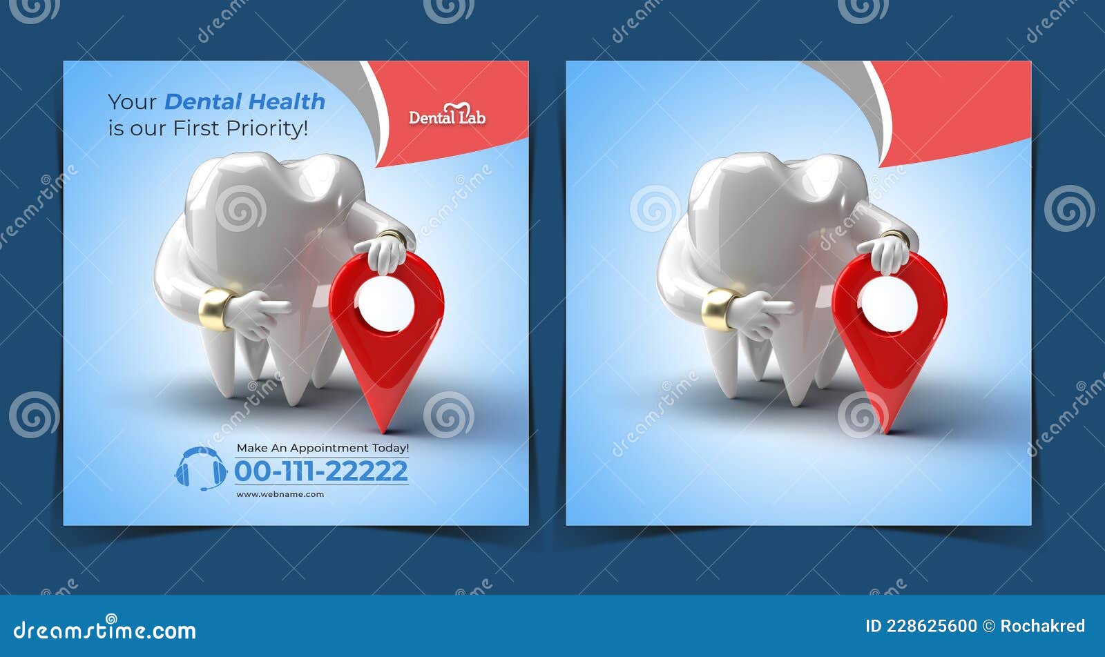 Teeth with Navigation Dental Implants Surgery Concept Instagram Post ...