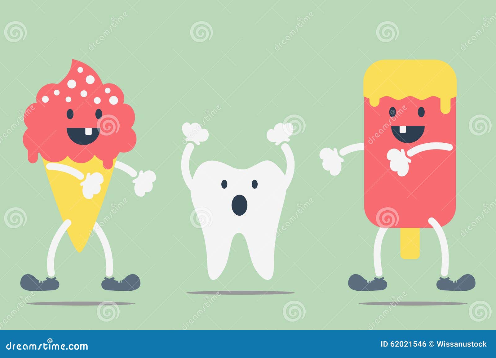 Teeth Problem from Ice Cream Stock Vector - Illustration of stain, cute ...