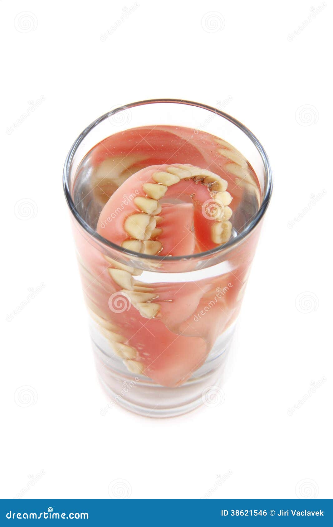 Teeth Prosthesis in the Glass Stock Photo - Image of oral, denture ...