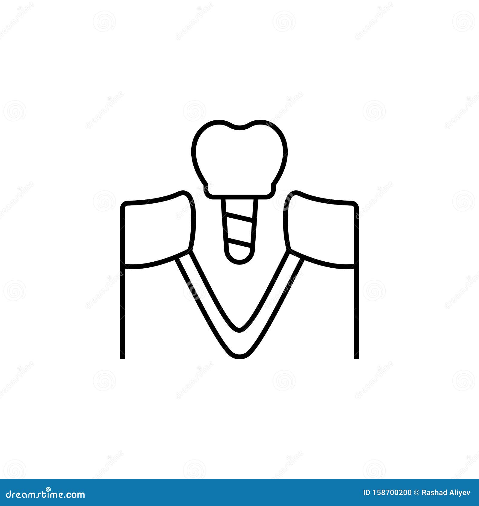 Teeth, Prosthesis, Icon. Element of Prosthetics Thin Line Icon Stock ...