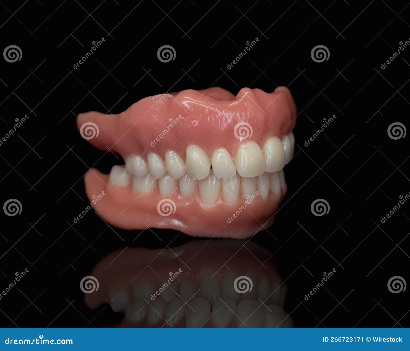 Teeth Prothesis Isolated on Black Background Stock Image - Image of ...