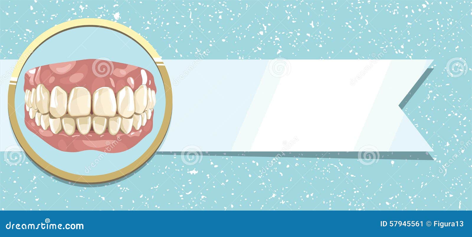 Teeth and ribbon stock vector. Illustration of protection - 57945561