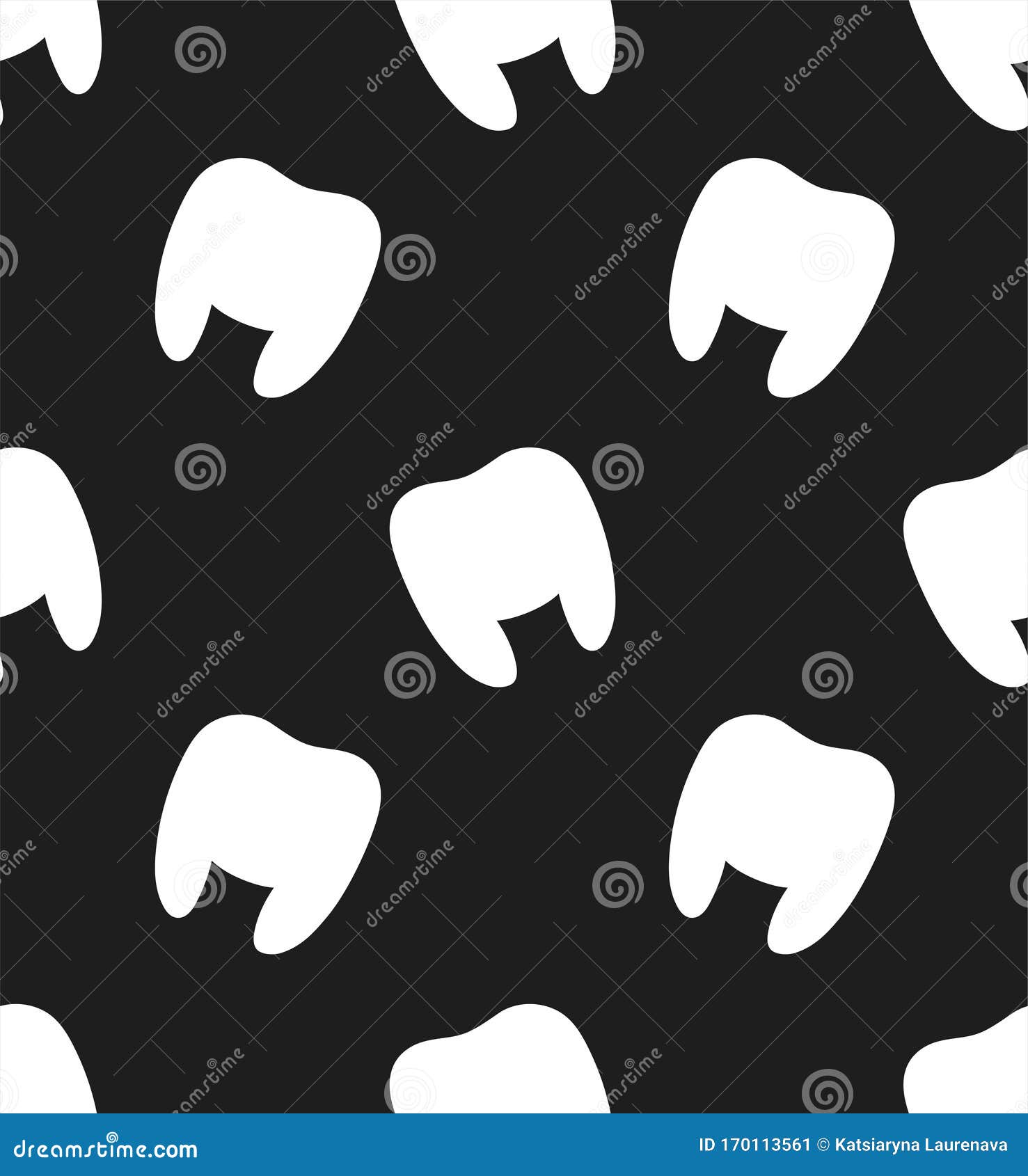 Teeth Seamless Pattern on Black Background for International Dentist ...
