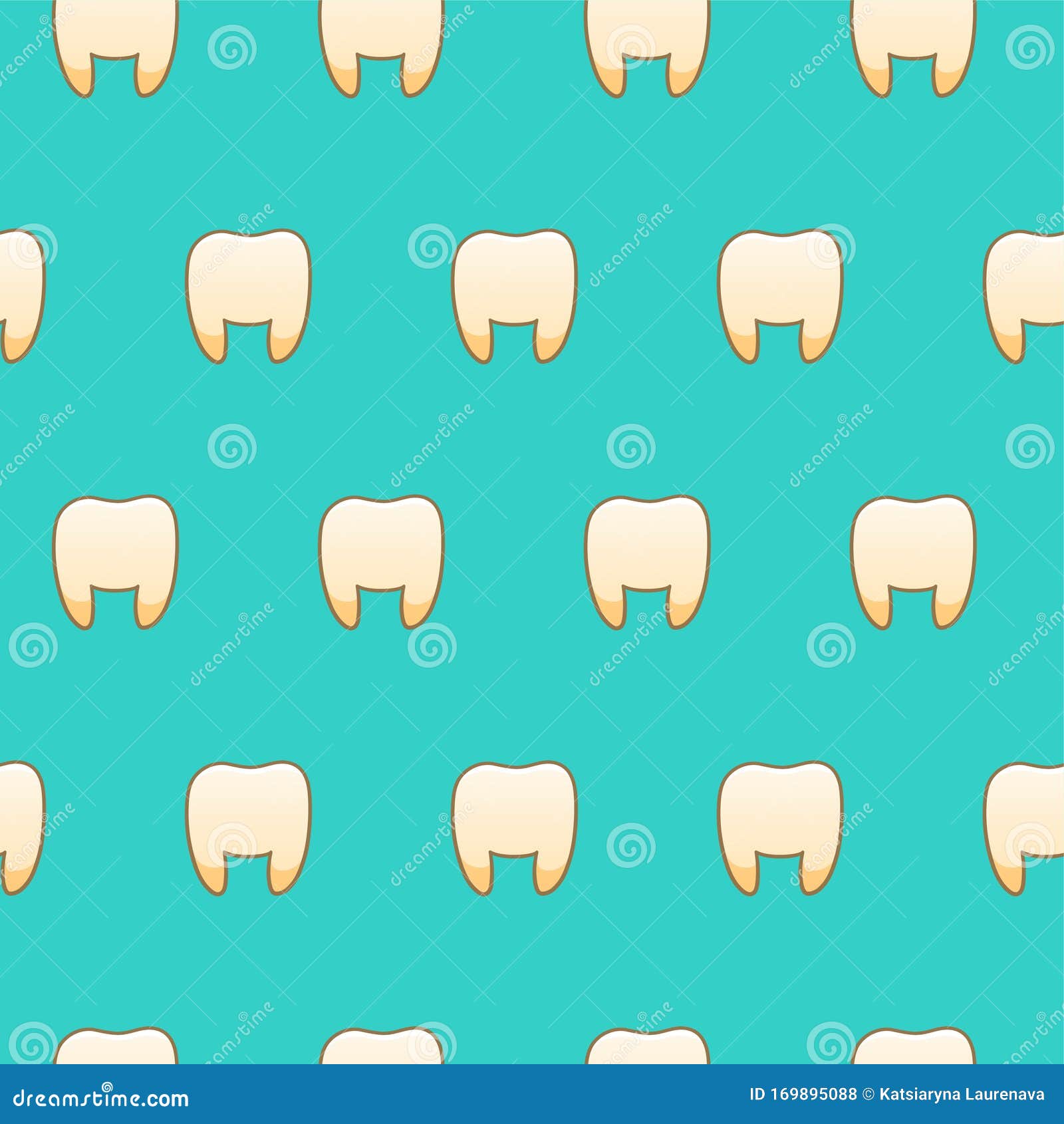 Teeth Seamless Pattern on Turquoise Background for International ...