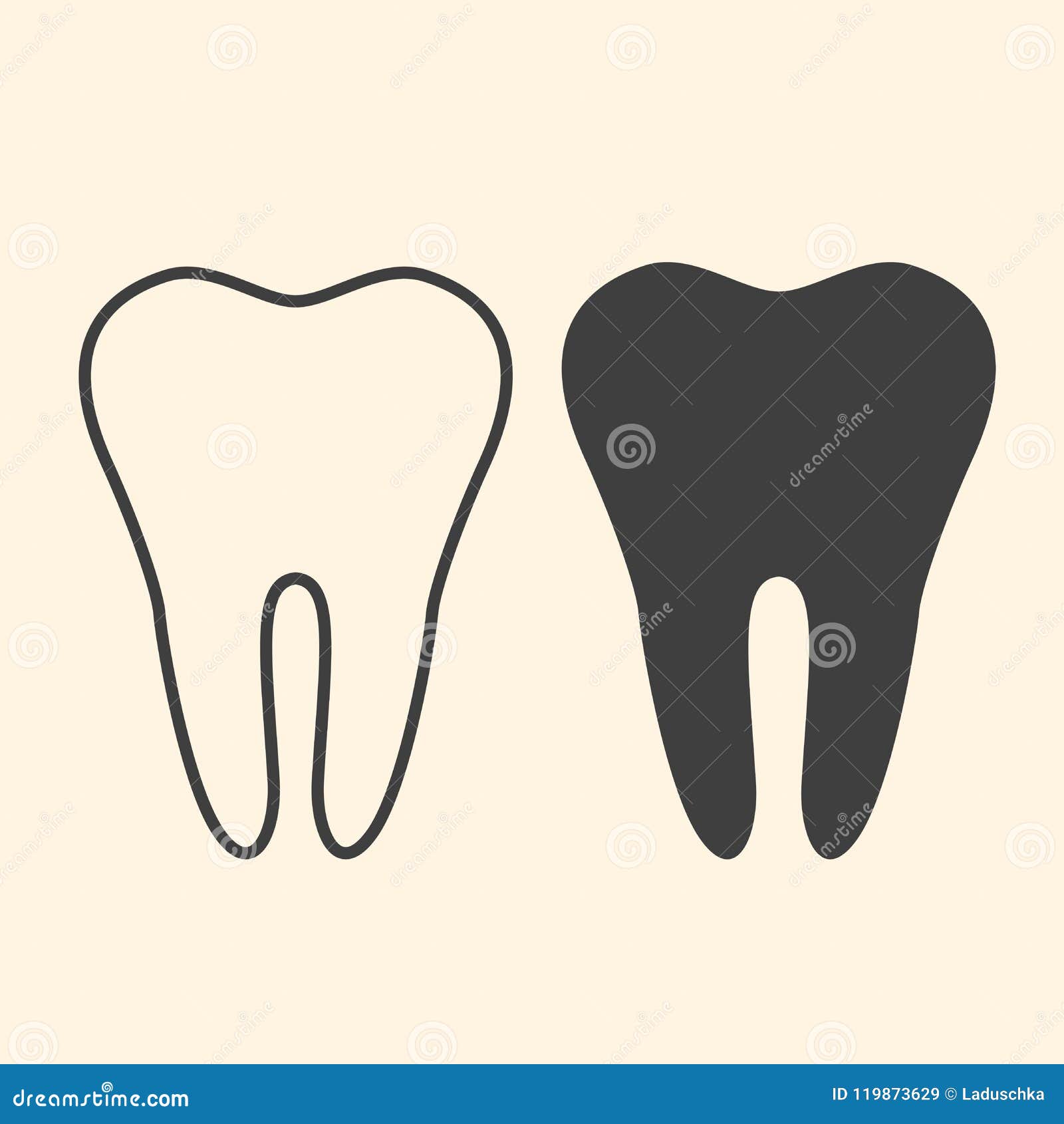 Teeth Signs, Solid Color and Outlined Contour Stock Vector ...
