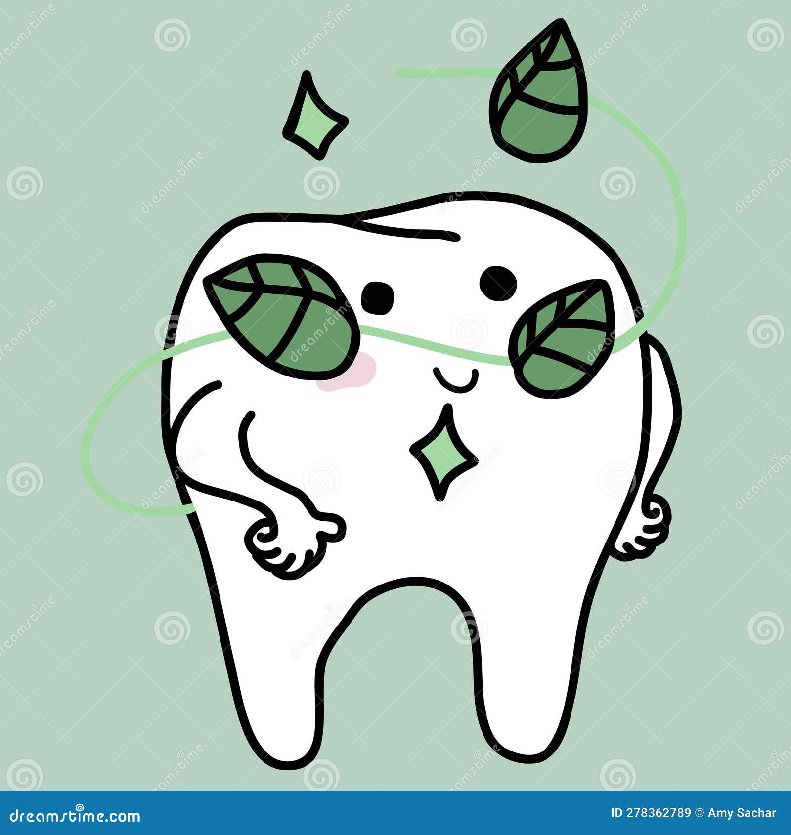 Teeth Clean Sparkle and Fresh Cartoon Illustration Stock Vector ...