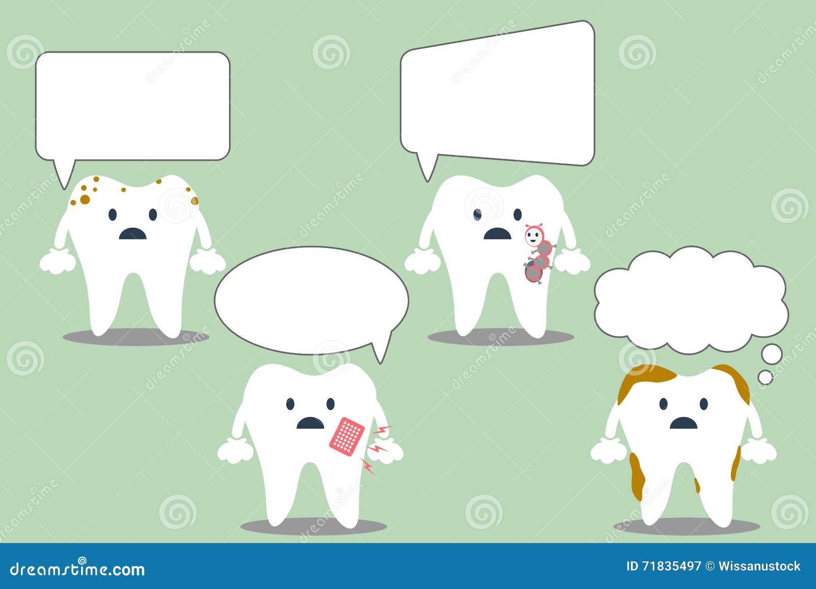 Teeth with speech bubble stock vector. Illustration of medicine - 71835497