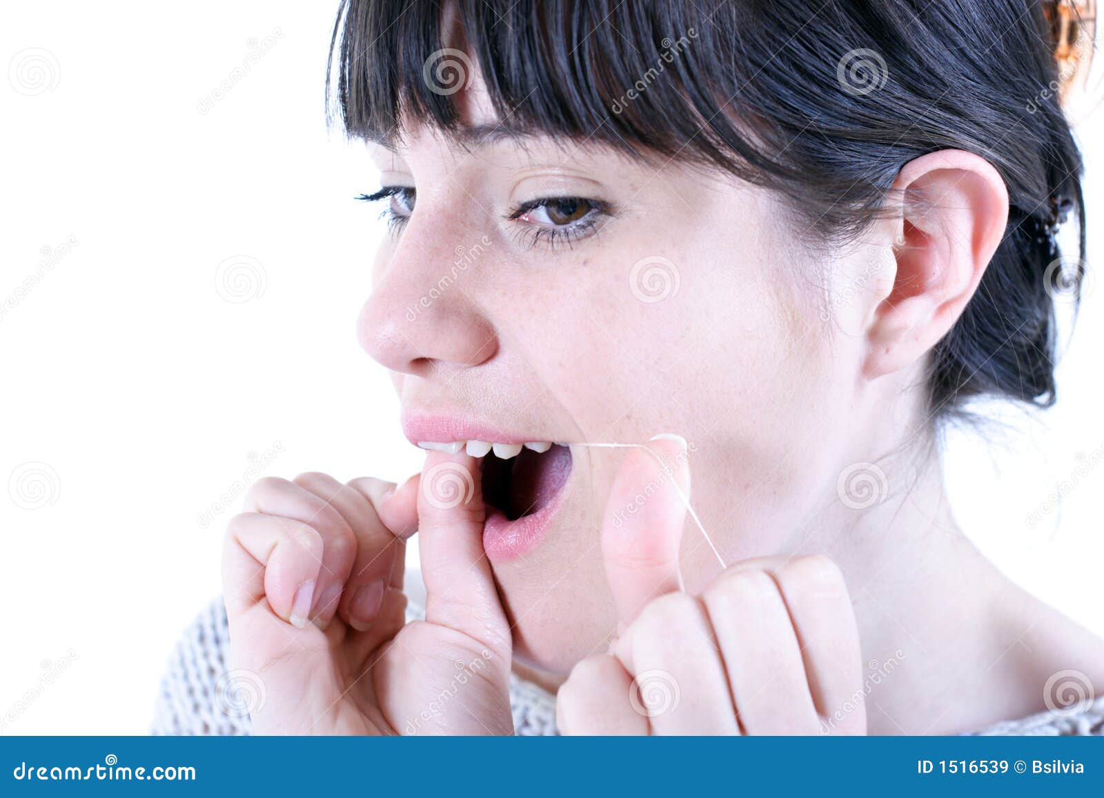 Teeth thread stock image. Image of care, portrait, fresh - 1516539