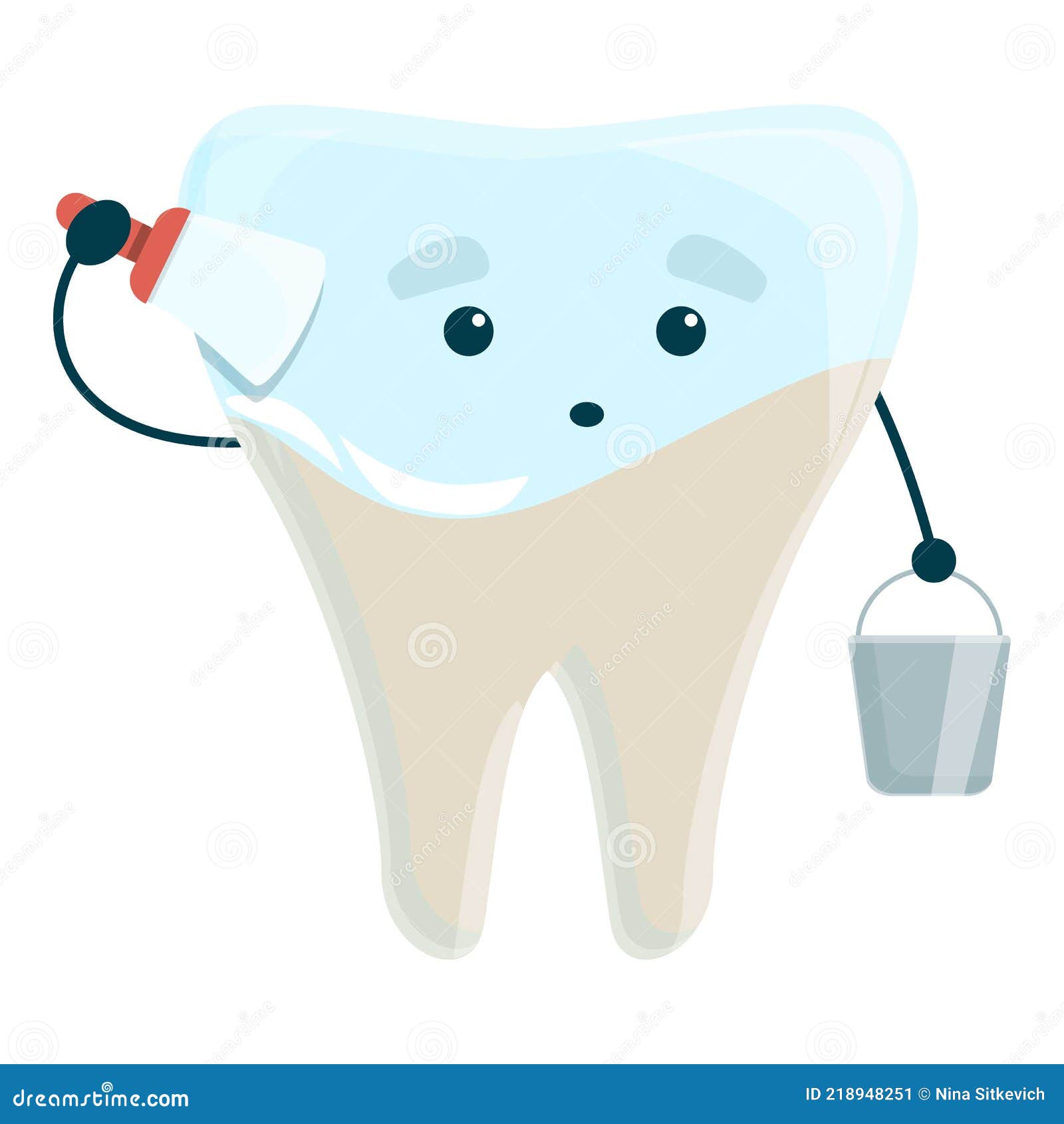 Teeth Whitening Paint Icon, Cartoon Style Stock Vector - Illustration ...