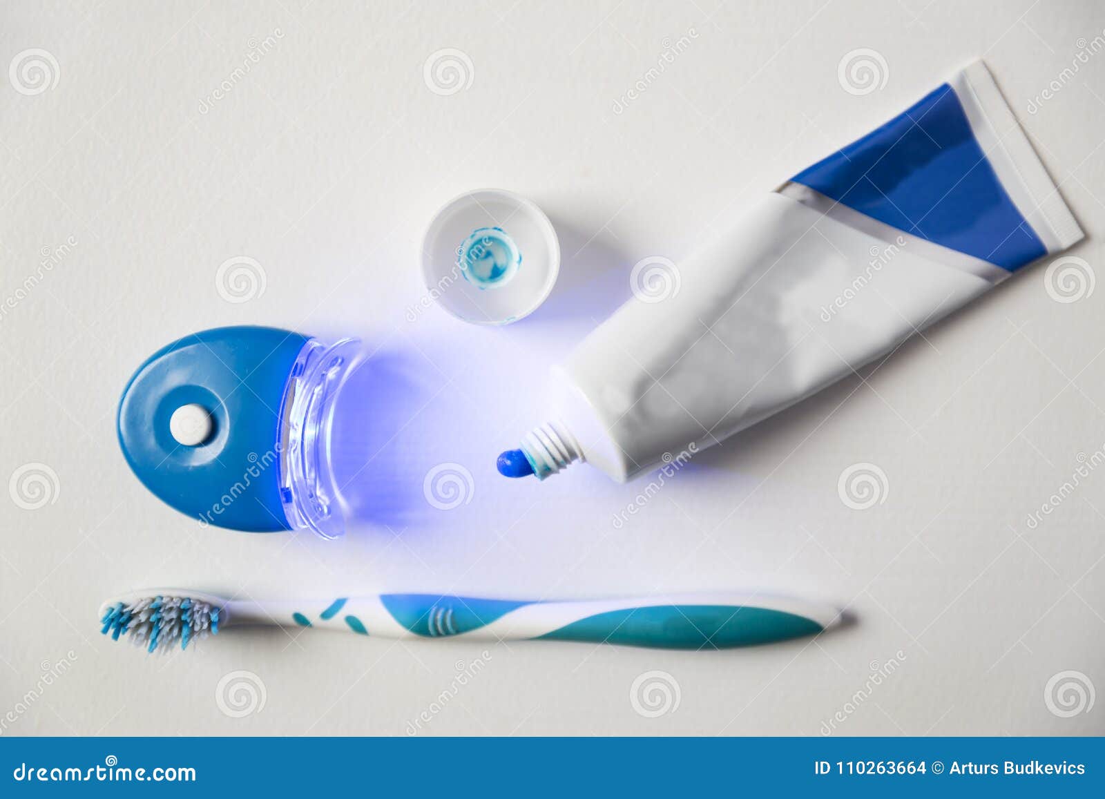 Teeth Whitening Set Including Toothpaste, Toothbrush and LED Light ...