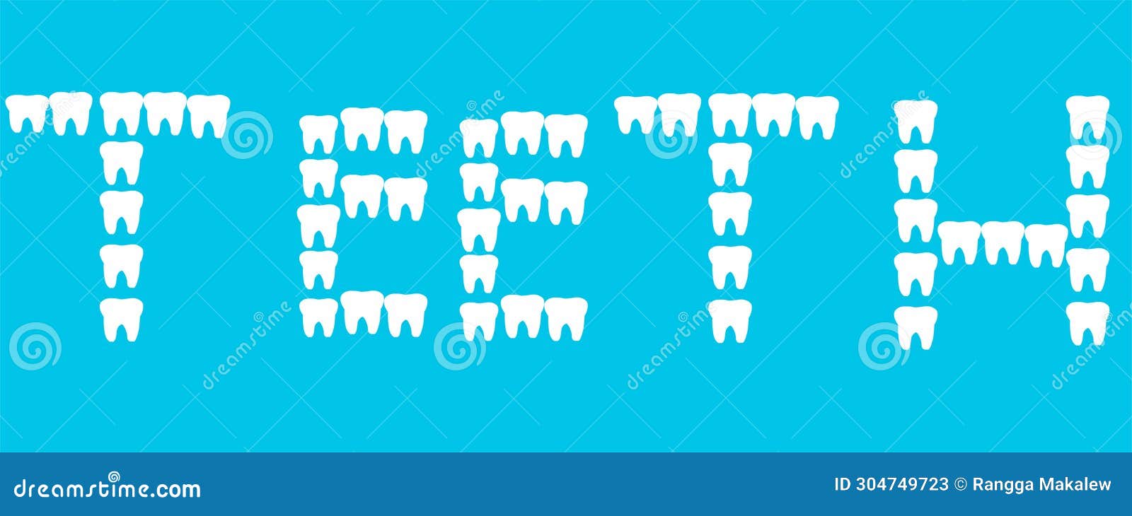 Teeth Word Art in a 2d Design with Multiple Teeth Stock Illustration ...