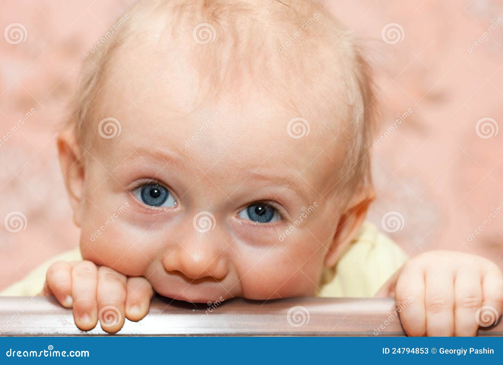 Teething Baby stock image. Image of child, blue, eyes - 24794853