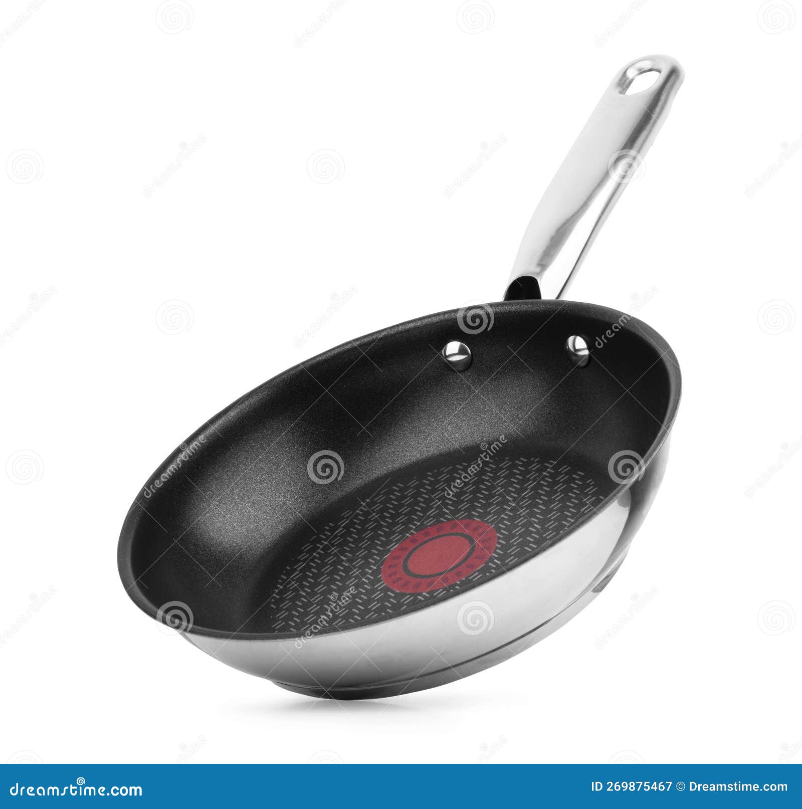 Teflon Frying Pan Isolated on White Background Stock Image - Image of ...