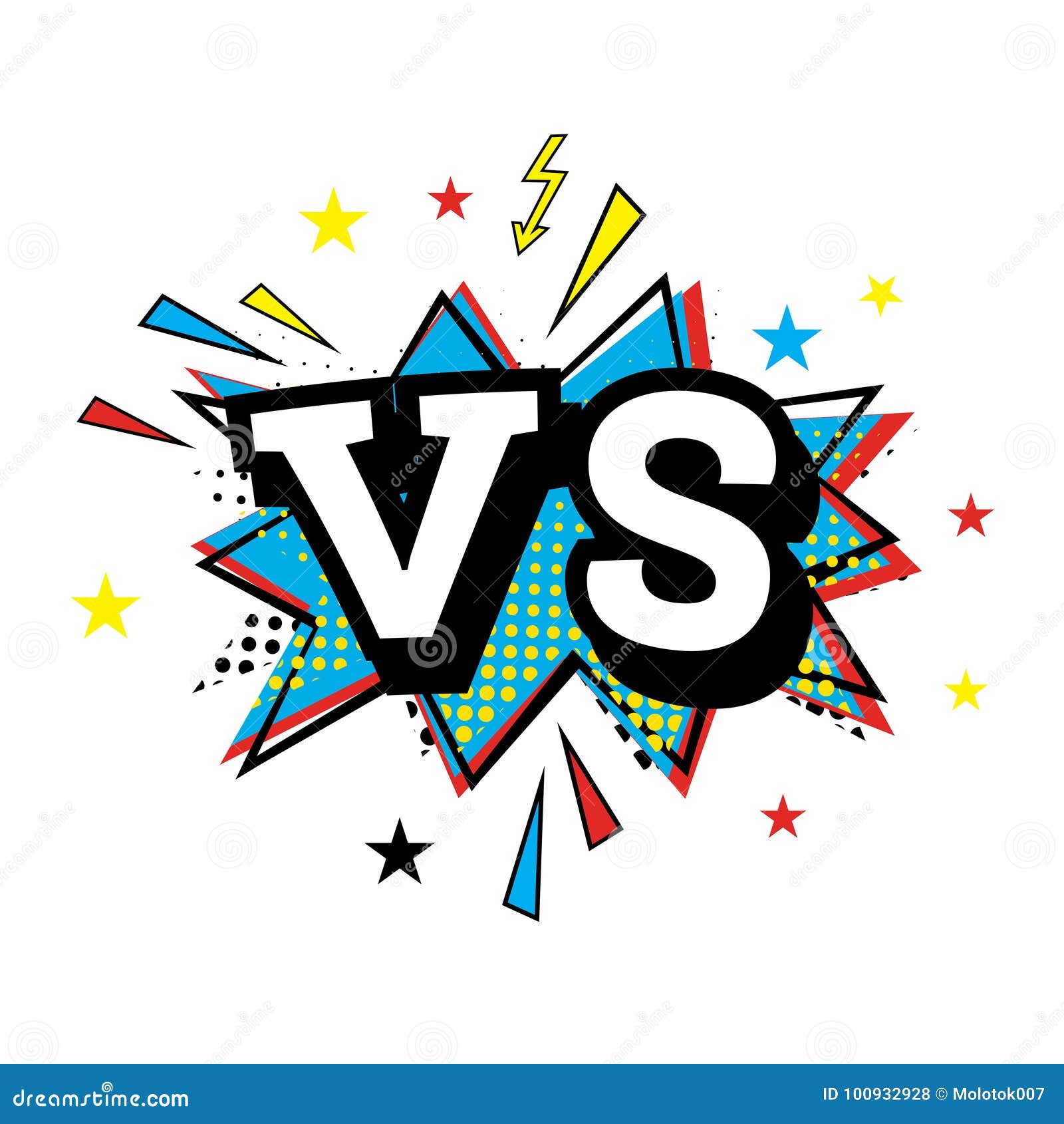 Tegenover Brieven of VERSUS Embleem Grappige Tekst in Pop Art Style ...