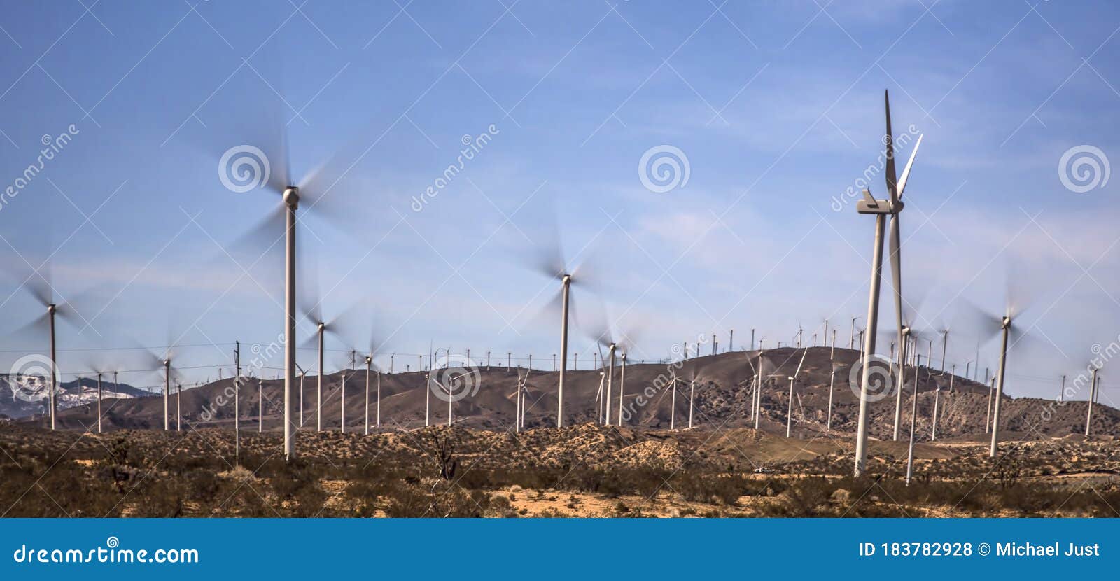 Tehachapi Wind Turbines stock photo. Image of pass, southern - 183782928