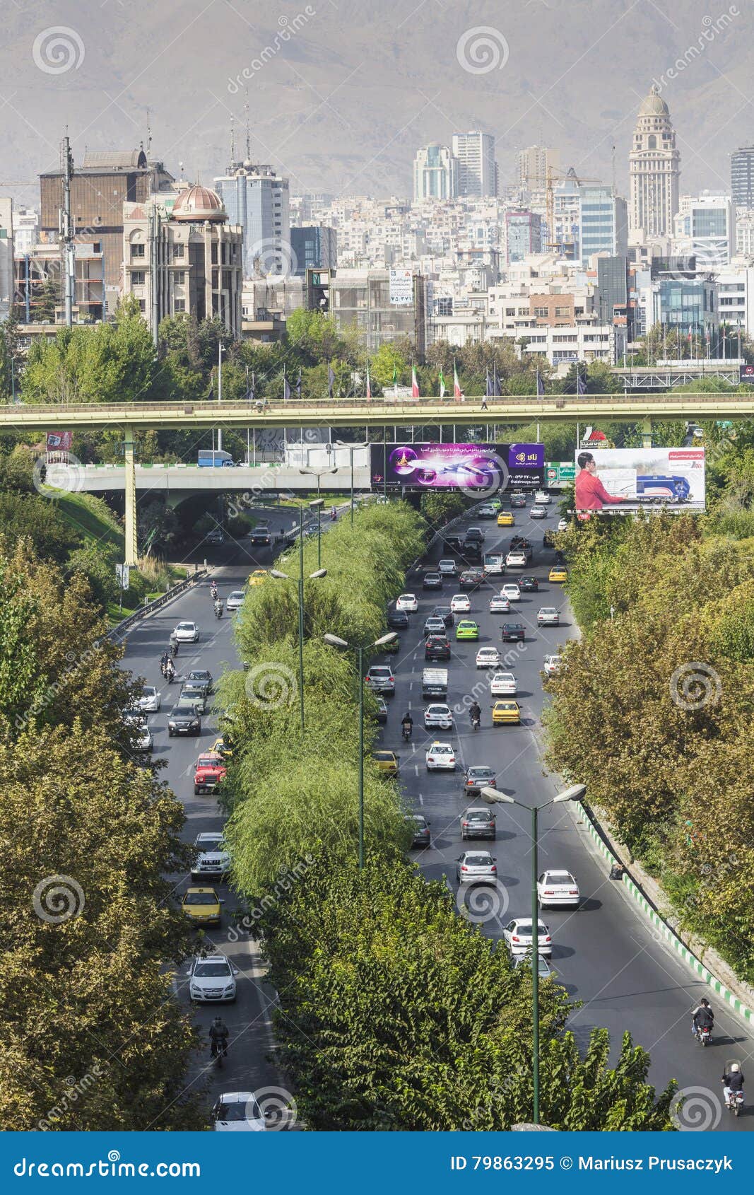 TEHERAN, IRAN - OCTOBER 03, 2016:Tehran Skyline and Greenery in ...