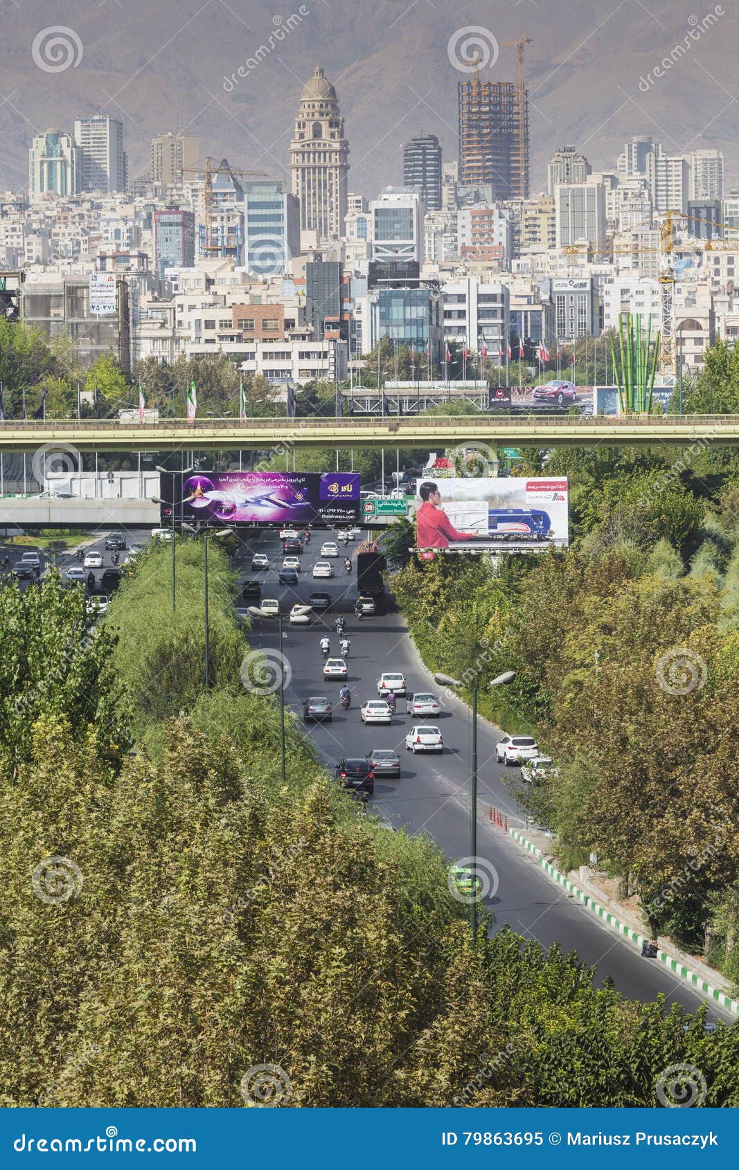 TEHERAN, IRAN - OCTOBER 03, 2016:Tehran Skyline and Greenery in ...