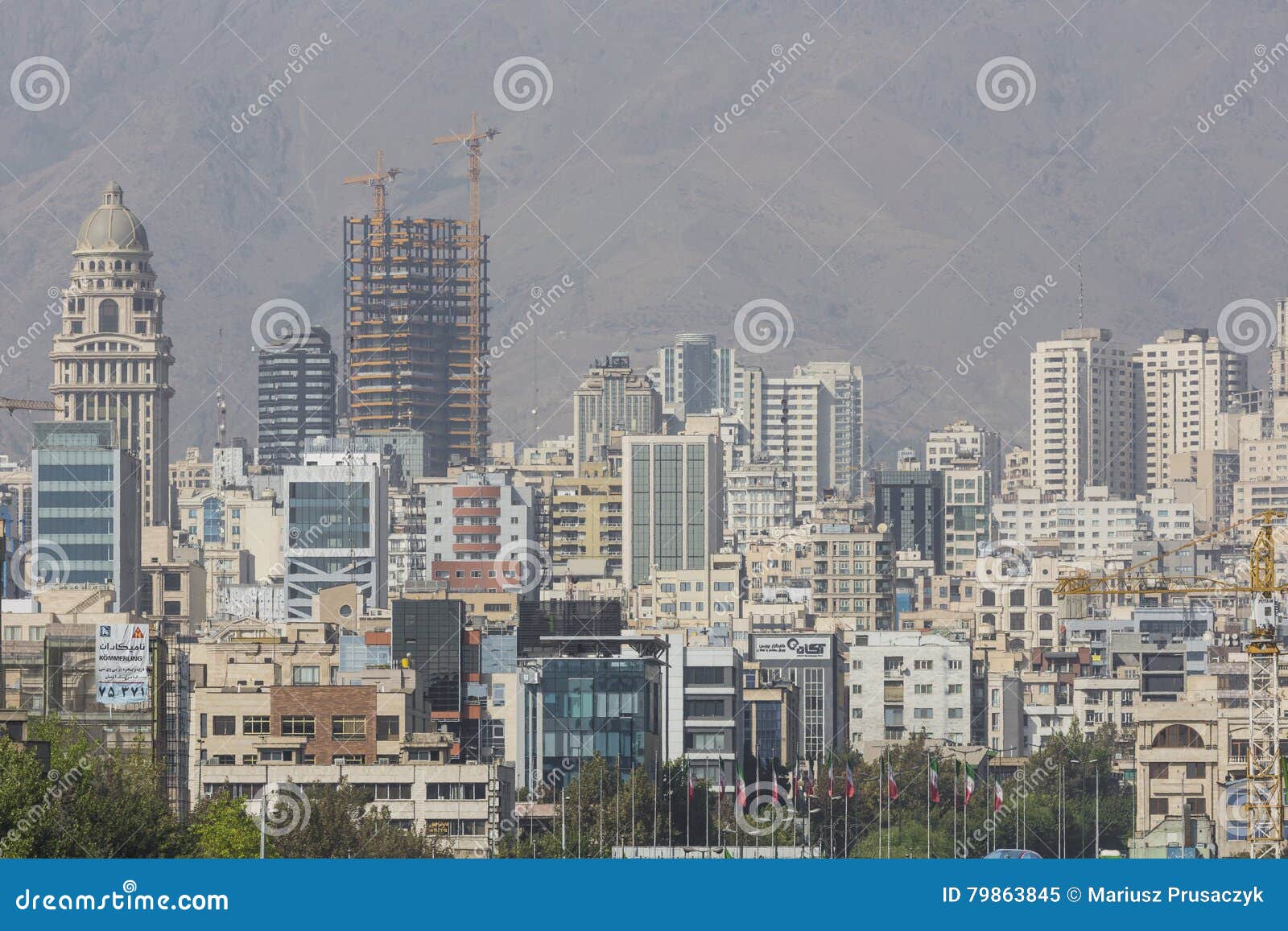 TEHERAN, IRAN - OCTOBER 03, 2016:Tehran Skyline and Greenery in ...