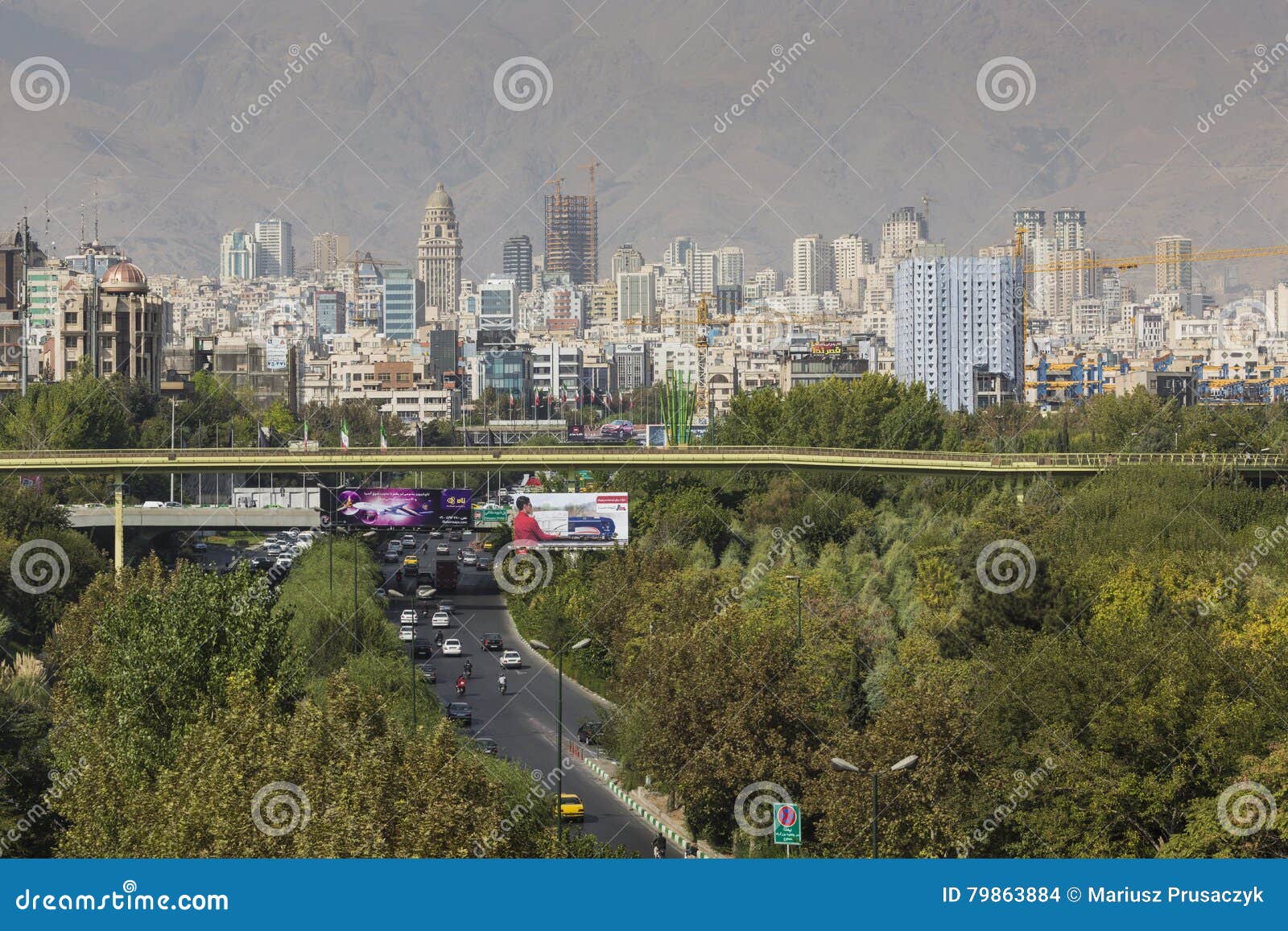 TEHERAN, IRAN - OCTOBER 03, 2016:Tehran Skyline and Greenery in ...