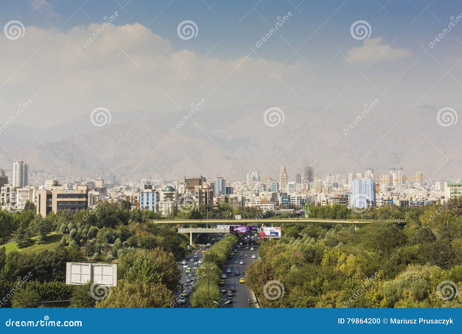TEHERAN, IRAN - OCTOBER 03, 2016:Tehran Skyline and Greenery in ...