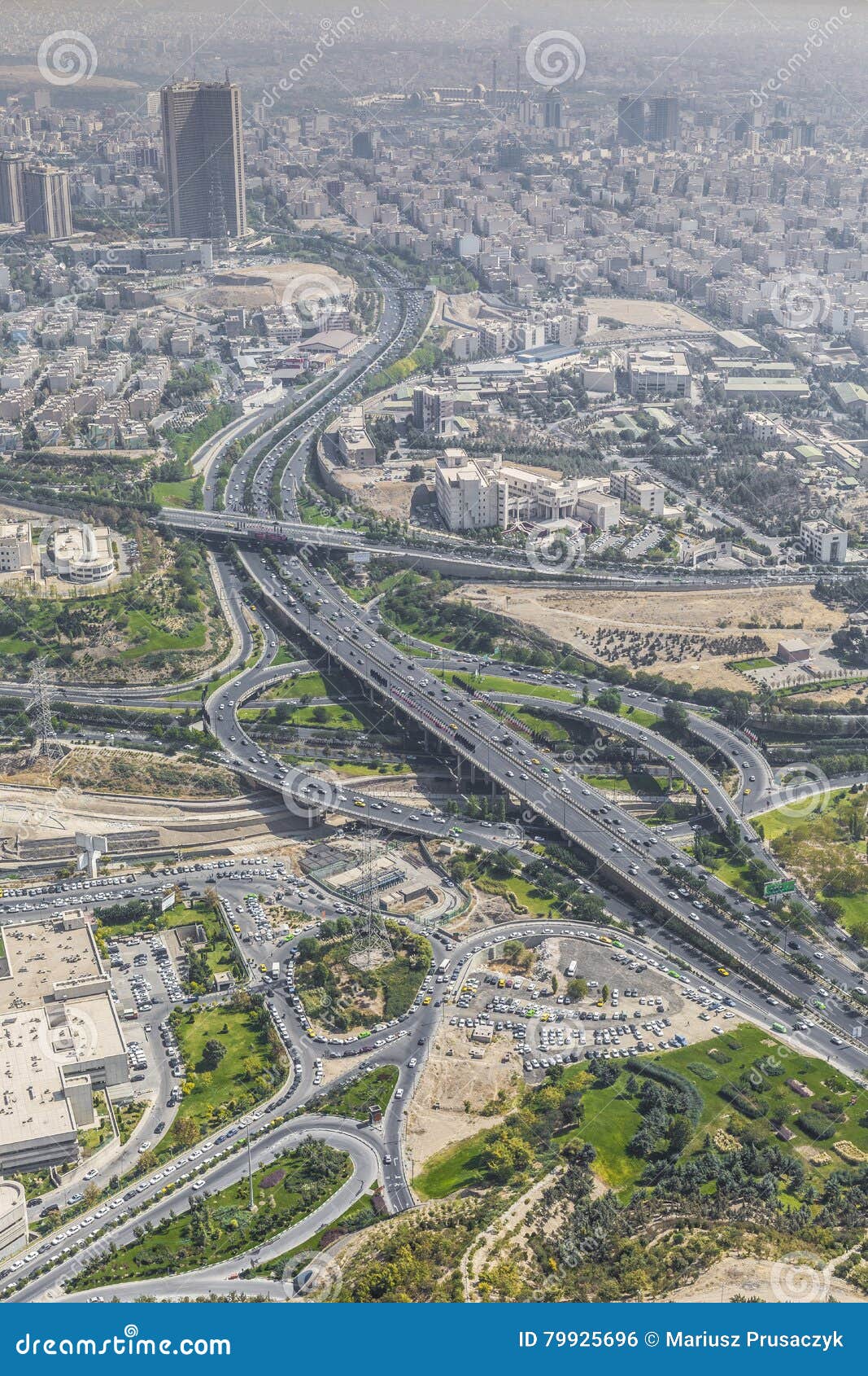 TEHERAN, IRAN - OCTOBER 05, 2016: View from the Milad Tower in T ...